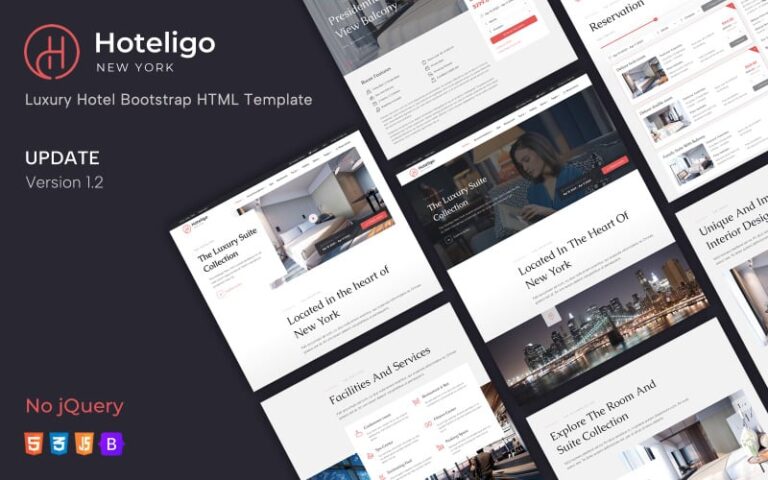 Hoteligo - Luxury Hotel Bootstrap Template - Template Witch