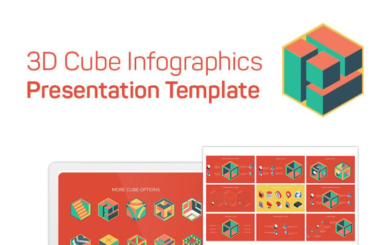 3D Cube Infographics vol.2 PowerPoint template - Template Witch