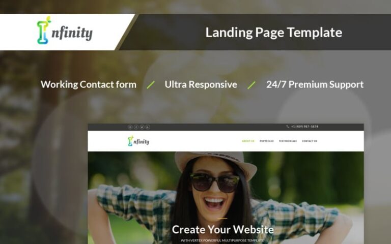 Infinity - Personal Landing Page Template - Template Witch