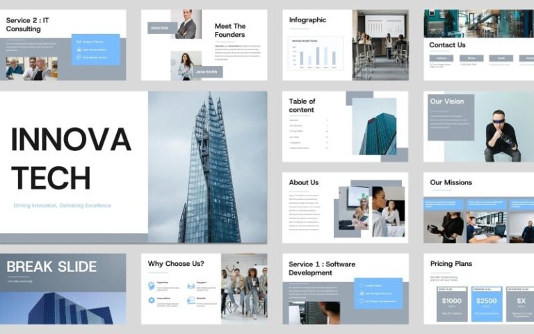 Innovatech - Company Profile PowerPoint - Template Witch