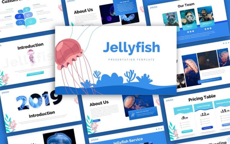 Jellyfish Animal Presentation PowerPoint Template - Template Witch
