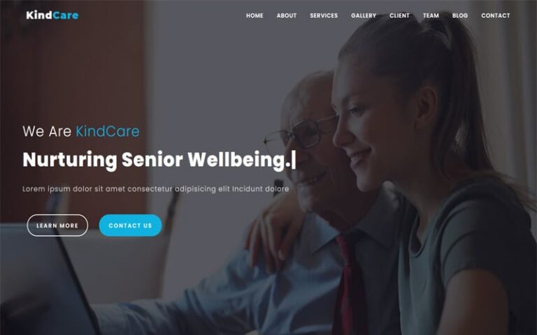 KindCare - Elderly Care Home Landing Page HTML Template - Template Witch