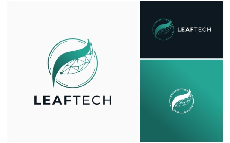 Leaf Technology Connection Logo - Template Witch