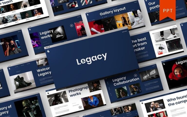 Legacy – Portfolio and Photography PowerPoint Template - Template Witch