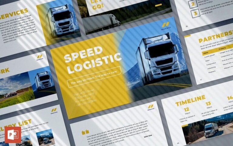 Logistics Presentation PowerPoint template - Template Witch