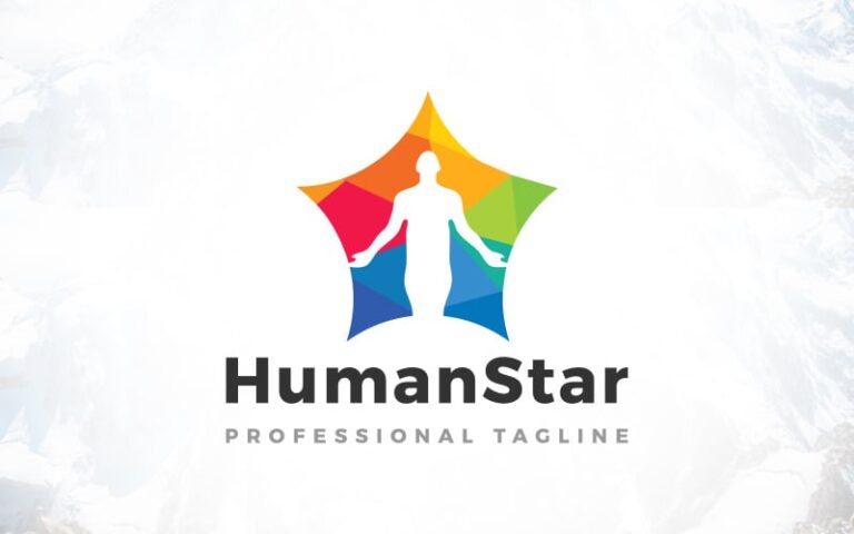 Medical Health Wellness Star Human Logo Design - Template Witch