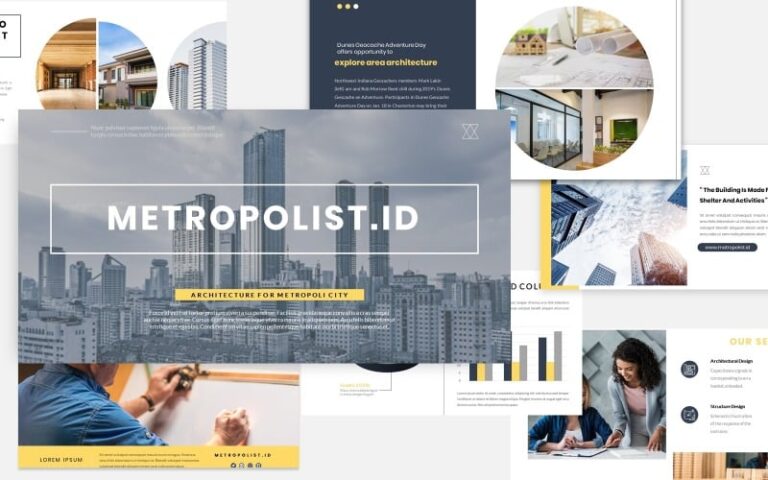 Metropolist Architecture PowerPoint template - Template Witch