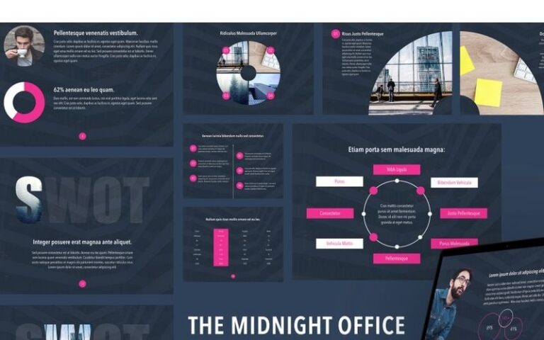 Midnight Office PowerPoint template - Template Witch