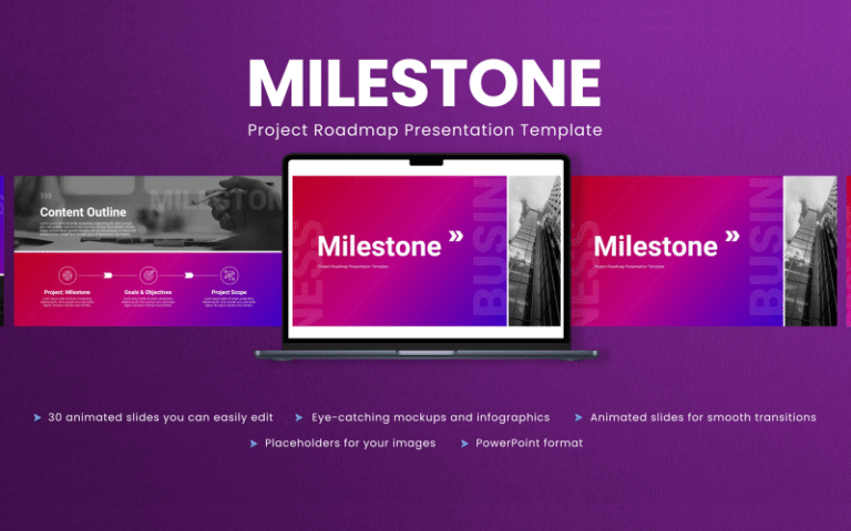 Milestone - Animated Project Roadmap PowerPoint Presentation Template ...