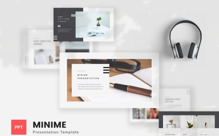 Minime - Minimal PowerPoint Template - Template Witch