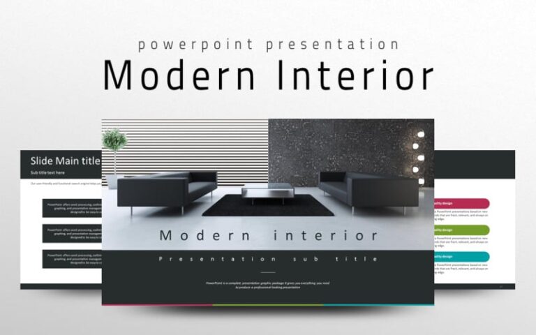 Modern interior PPT PowerPoint template - Template Witch