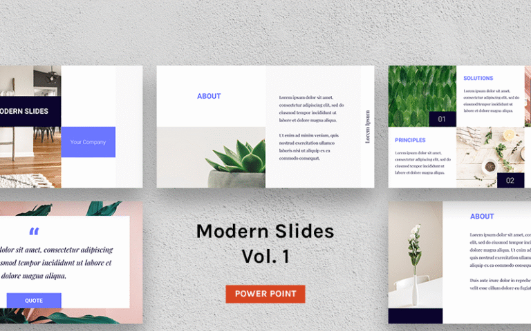 Modern Slides (Vol.1) PowerPoint template - Template Witch