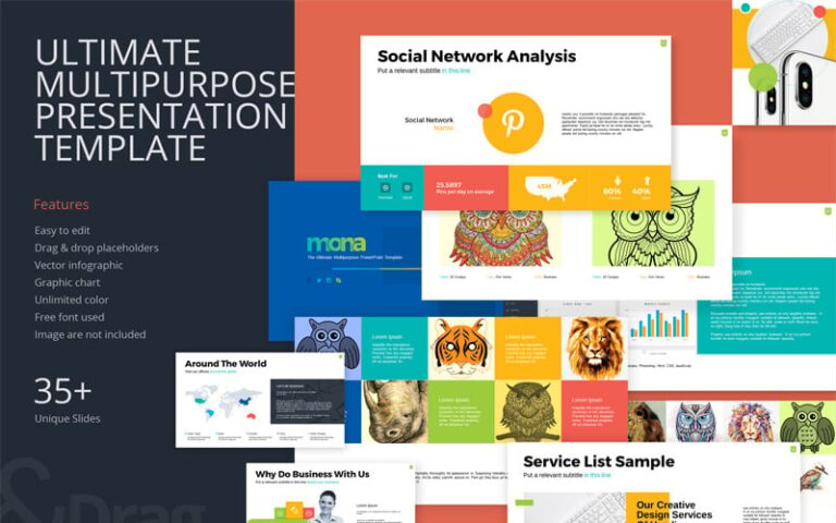 Mona - Ultimate Multipurpose PowerPoint template - Template Witch