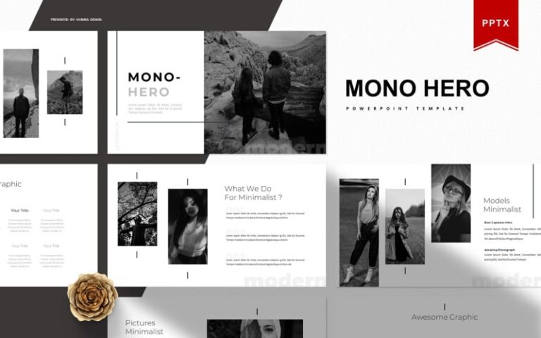 Mono Hero | PowerPoint template - Template Witch