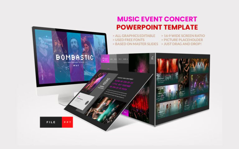 Music Event Concert Powerpoint Template - Template Witch