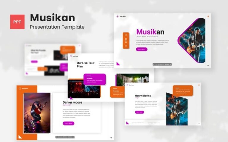 Musikan — Music Band Powerpoint Template - Template Witch