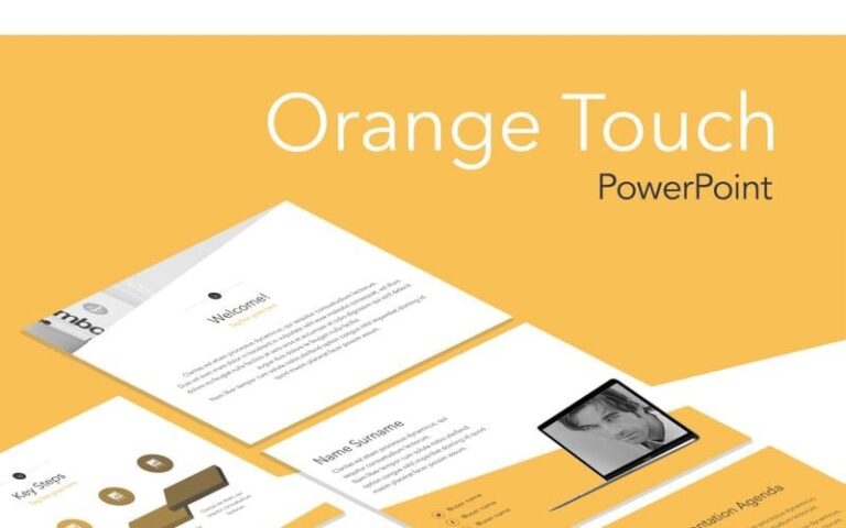 Orange Touch PowerPoint template - Template Witch