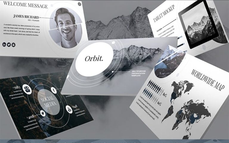 Orbit - Networking PowerPoint template - Template Witch