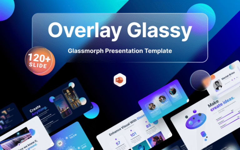 Overlay Glassy Glassmorph PowerPoint Template - Template Witch