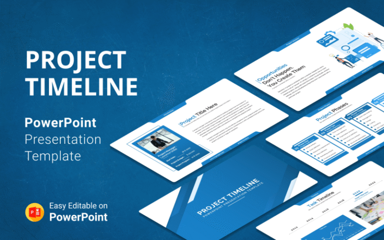 Project Timeline Report Presentation PowerPoint template - Template Witch