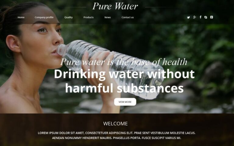 Pure Water Website Template - Template Witch