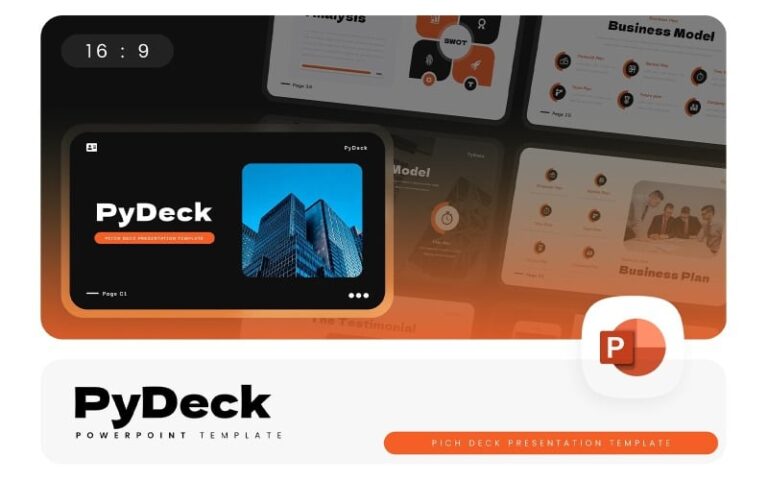 PyDeck – Pitch Deck PowerPoint Template - Template Witch