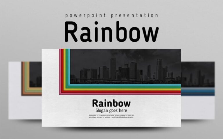 Rainbow PowerPoint template - Template Witch