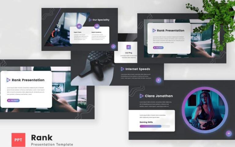 Rank - Video Game Powerpoint Template - Template Witch