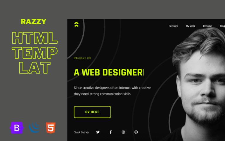 Razzy - Personal Bootstrap Template - Template Witch