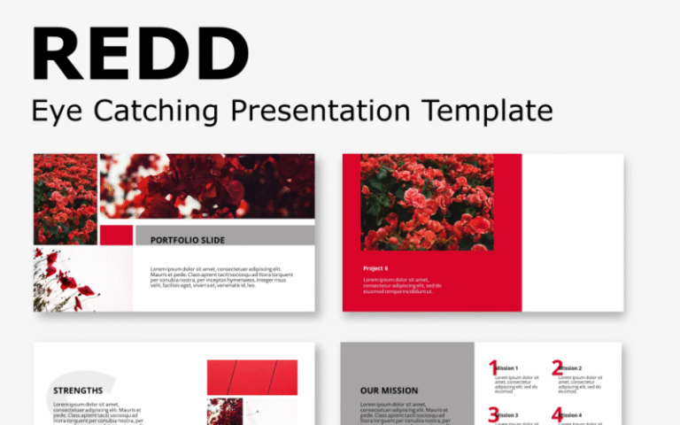 Redd - Eye Catching Presentation PowerPoint template - Template Witch