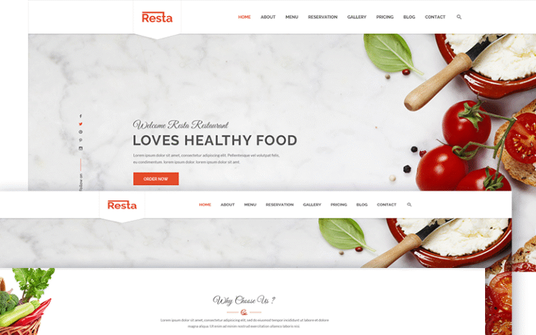 Resta - Responsive Restaurant Website Template - Template Witch