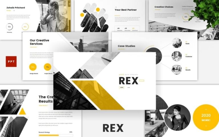 Rex - Pitch Deck PowerPoint Template - Template Witch