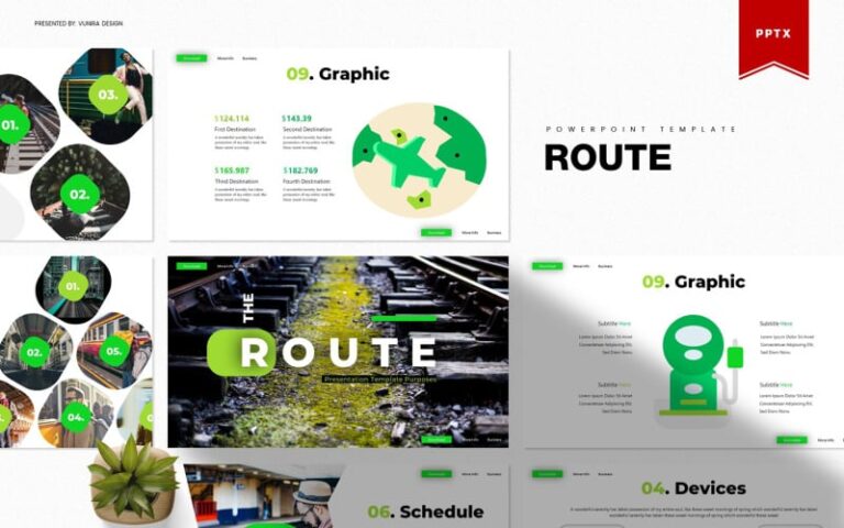 Route | PowerPoint template - Template Witch