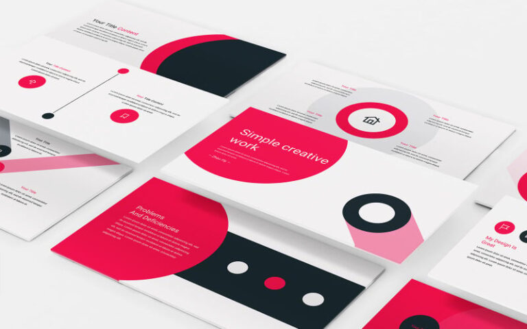 Simple Creative Work PowerPoint template - Template Witch