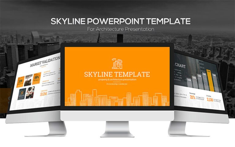 Skyline PowerPoint template - Template Witch