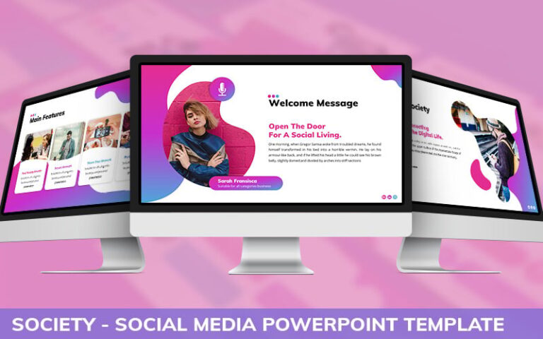 Society - Social Media Powerpoint Template - Template Witch