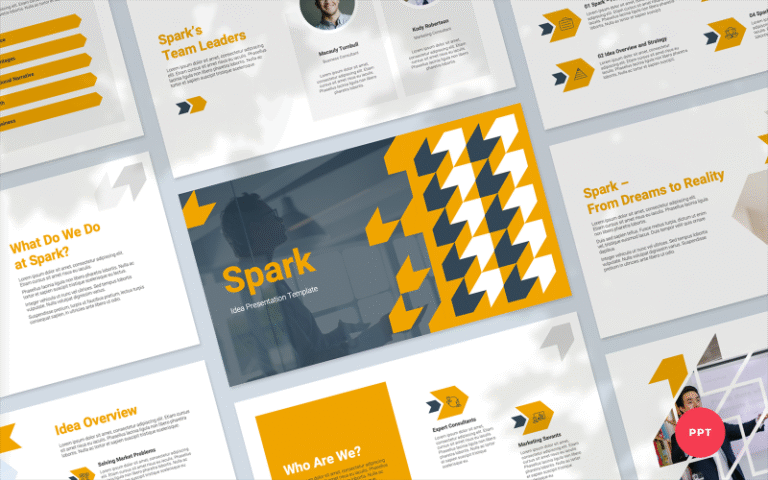 Spark - Idea Presentation PowerPoint Template - Template Witch