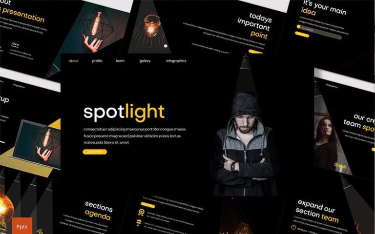 Spotlight PowerPoint template - Template Witch