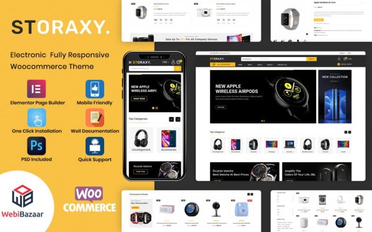 Storaxy - Mega Electronic Super Store WooCommerce Theme - Template Witch