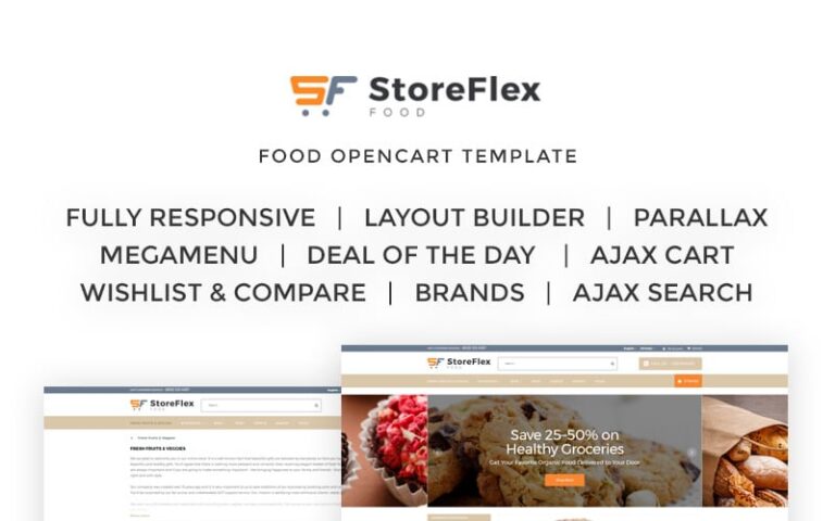 StoreFlex - Food Responsive OpenCart Template - Template Witch