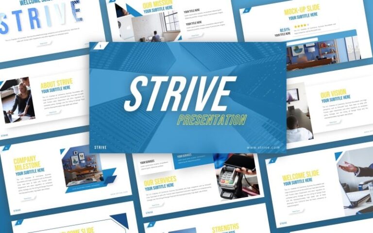 Strive Corporate Presentation PowerPoint template - Template Witch
