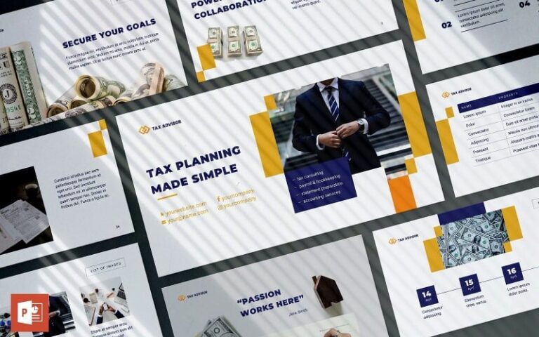 Tax Advisor Presentation PowerPoint template - Template Witch