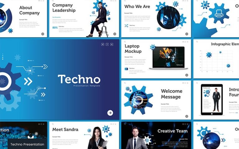 Techno PowerPoint template - Template Witch