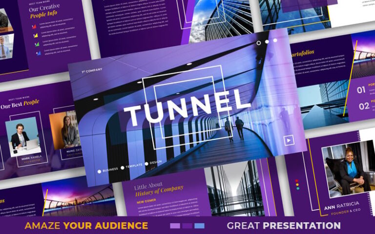 Tunnel - PowerPoint template - Template Witch