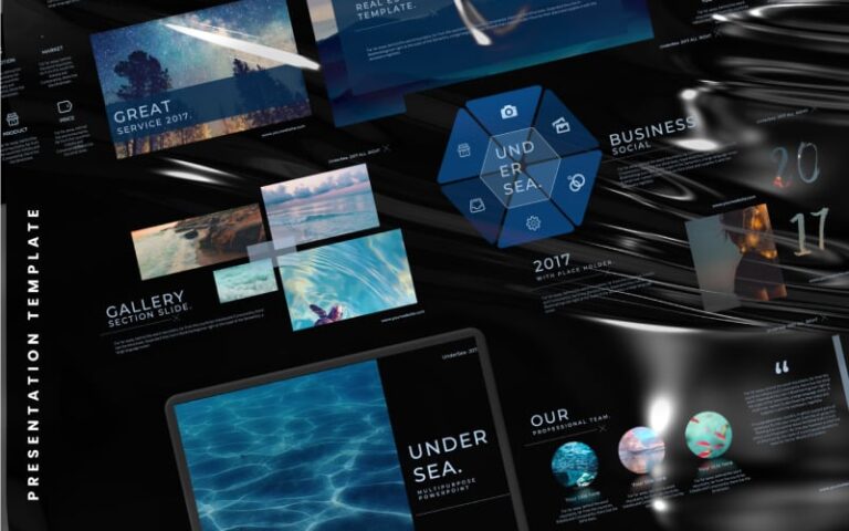 Undersea Presentation PowerPoint template - Template Witch