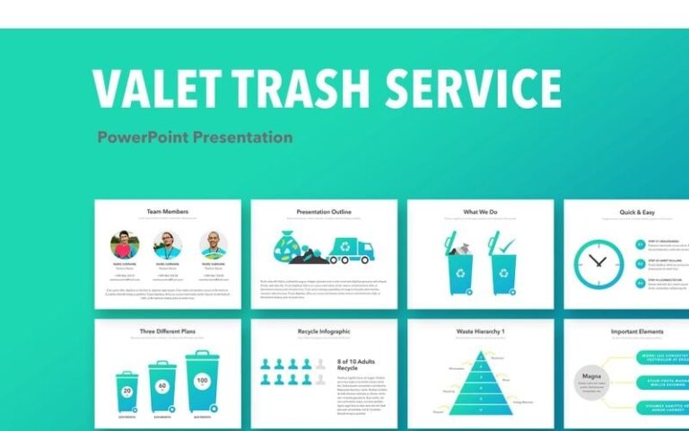 Valet Trash Service PowerPoint template - Template Witch