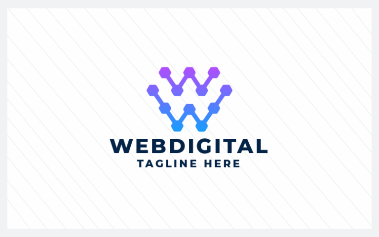 Web Digital Letter W Pro Logo Template - Template Witch