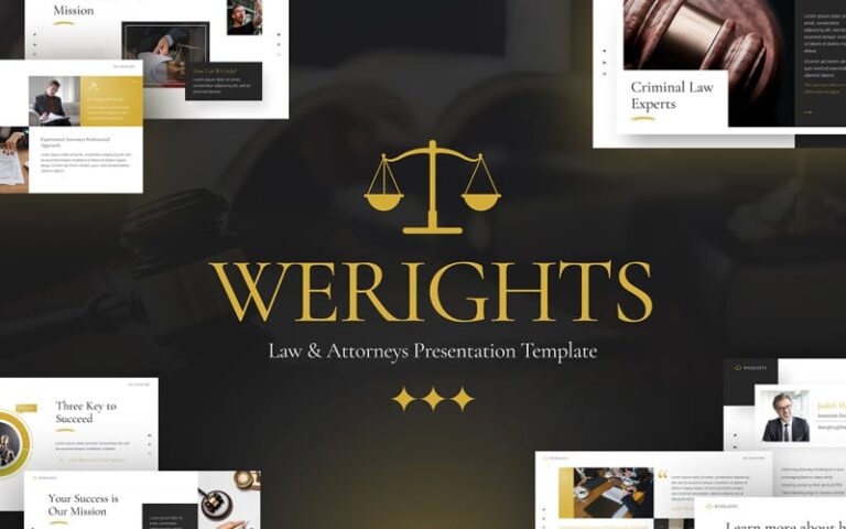 WeRights Professional Law PowerPoint Template - Template Witch