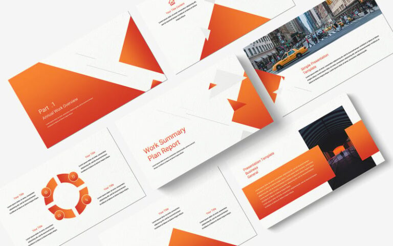 Work Summary Plan Report PowerPoint template - Template Witch