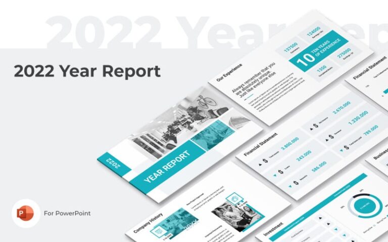 Year Report 2022 PowerPoint Template - Template Witch